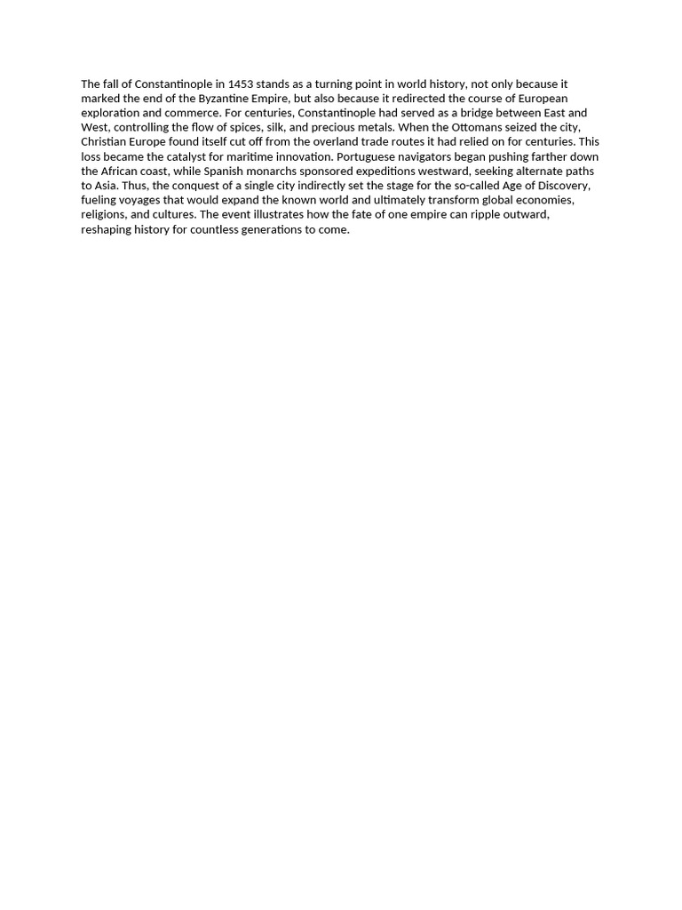 The Fall of Constantinople in 1453 Stands As A Turning Point in World ...