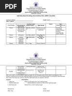 Aral Individualized Reading Intervention Plan Irip Checklist | PDF