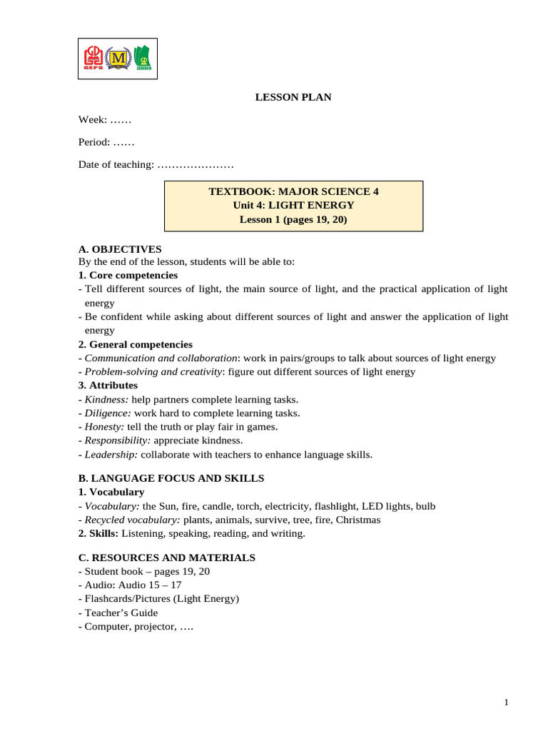 Major Science 4 - Unit 4 - Lesson 1 | PDF | Learning | Human Communication