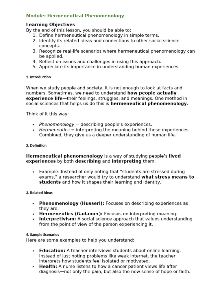 Understanding Hermeneutical Phenomenology | PDF | Hermeneutics ...