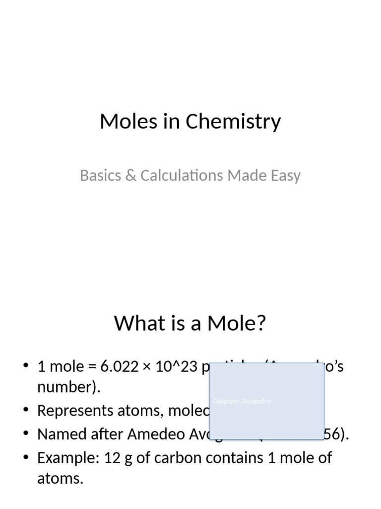 Moles in Chemistry With Visuals | PDF