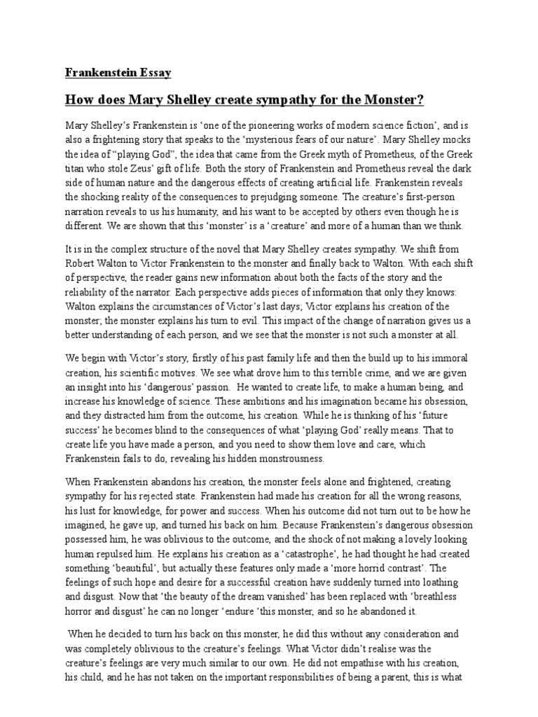 Sympathy for the Monster in Frankenstein | PDF | Frankenstein