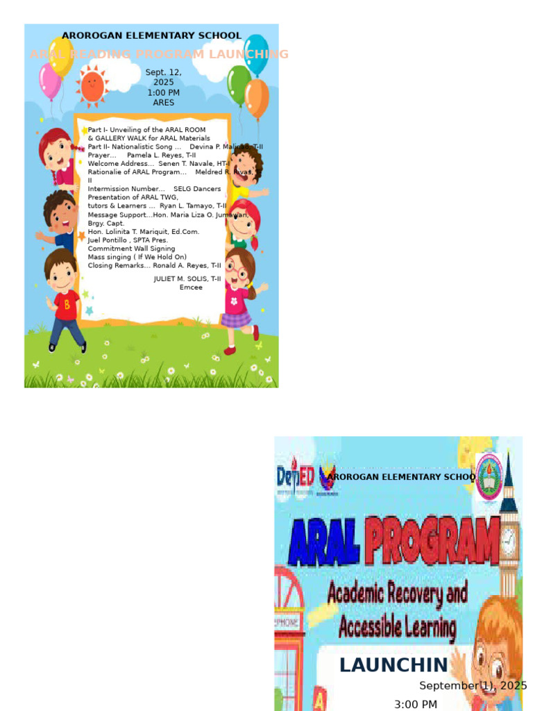 ARAL Reading Program Launch Event | PDF
