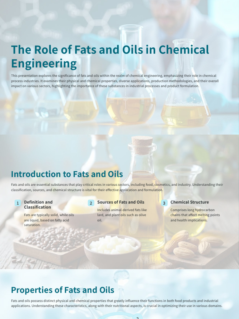 Fats and Oils in Chemical Engineering | PDF | Vegetable Oil | Fat