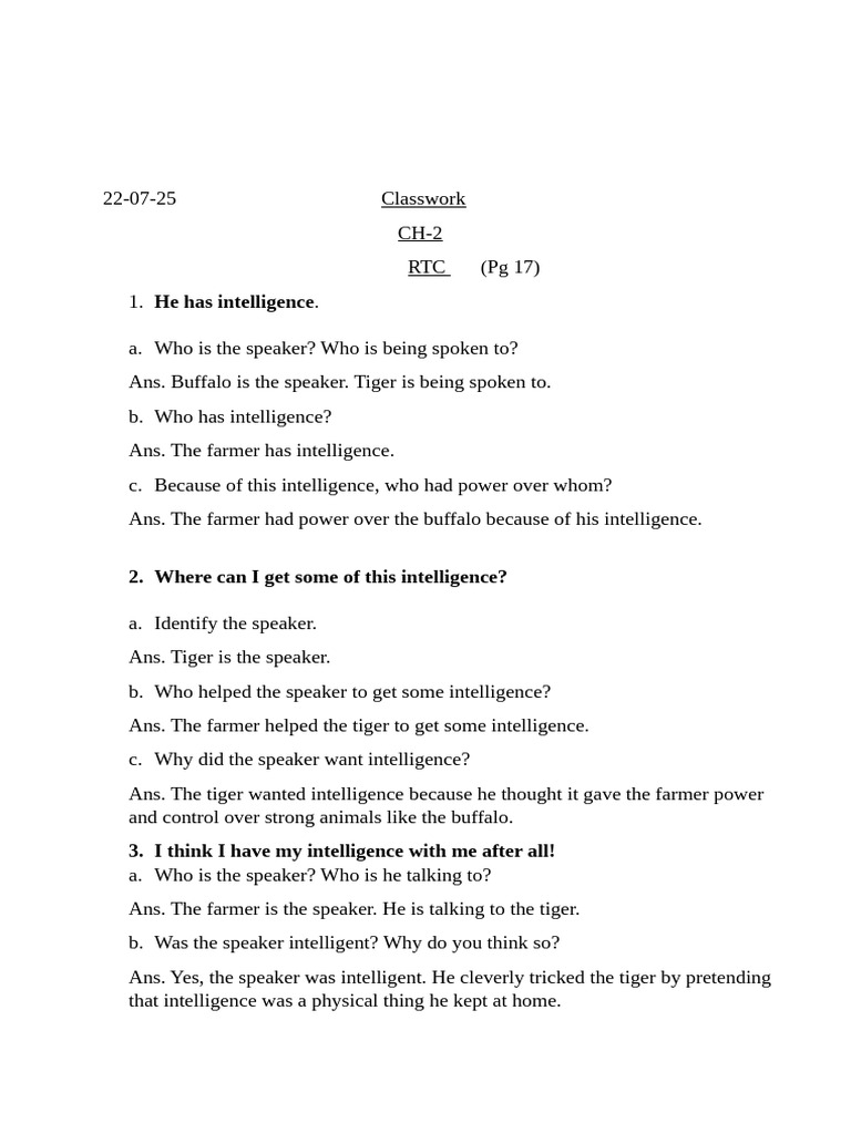 Intelligence in Animal Dialogues | PDF