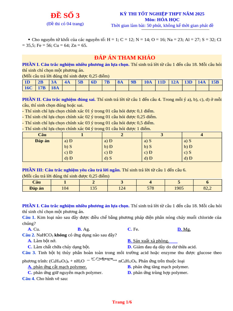 Bo de Du Doan. de So 03. - Dap An | PDF