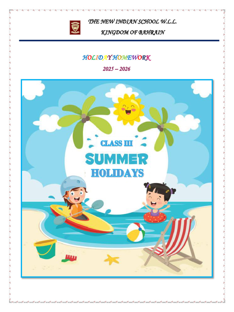 Class 3-Holiday Homework | PDF