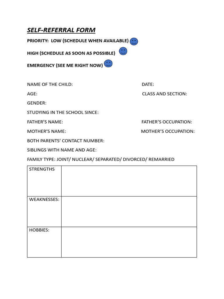 Self Referral Form | PDF