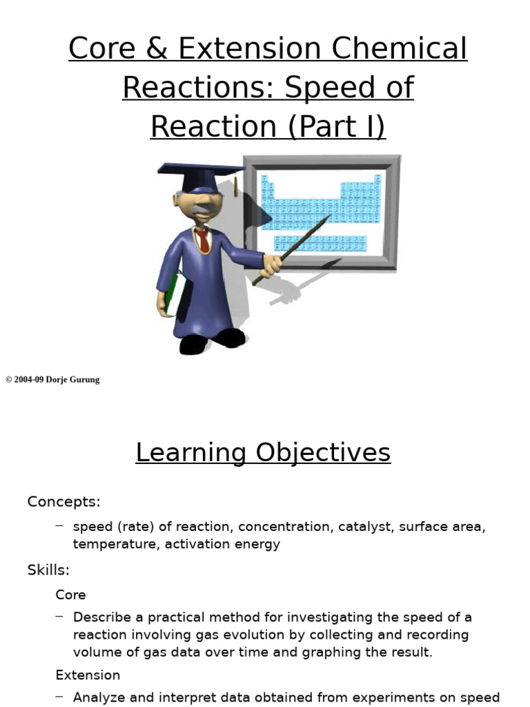 Core & Extension Chemical Reactions-Speed II Speed of RXN 1 | PDF ...
