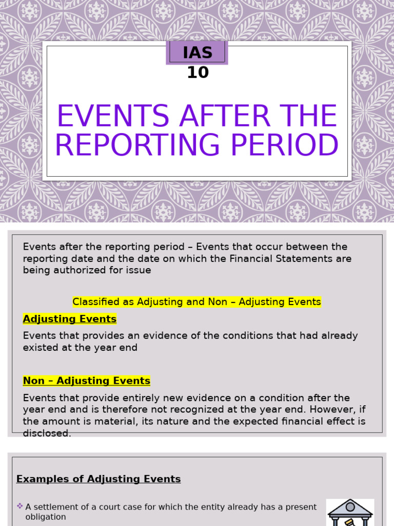 Events After Reporting Period Explained | PDF | Deferred Tax | Expense