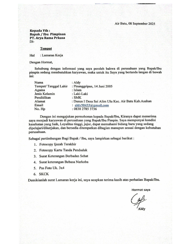 PDF Lamaran Kerja | PDF