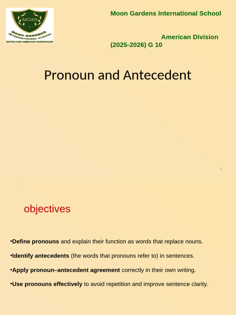 Pronoun and Antecedents | PDF | Grammatical Gender | Pronoun