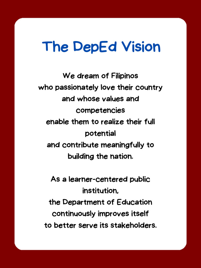 DepEd Vision | PDF