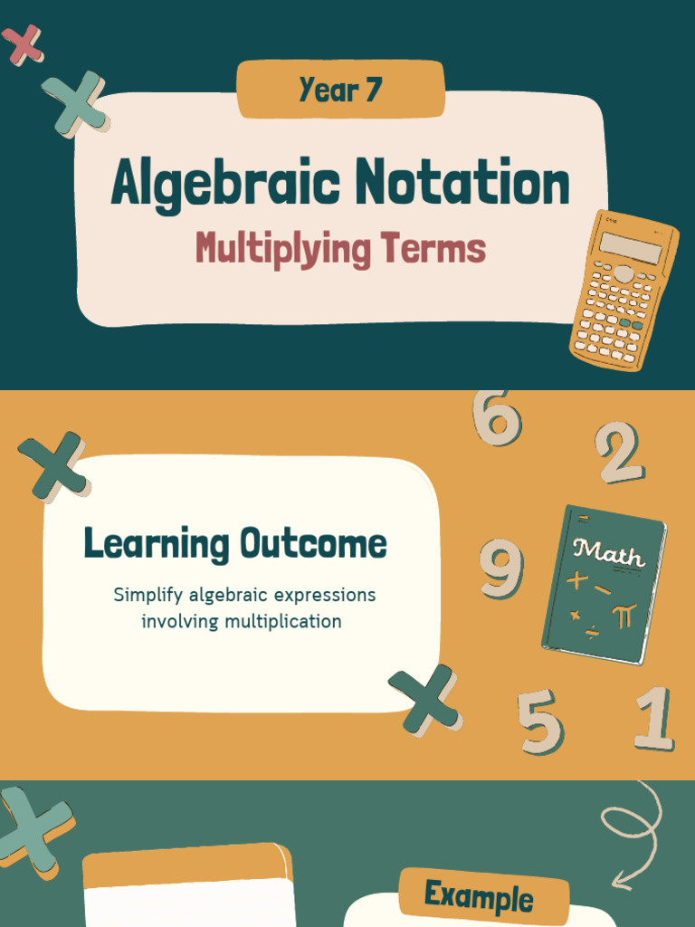 Algebraic Notation Multiplying Terms Presentation | PDF