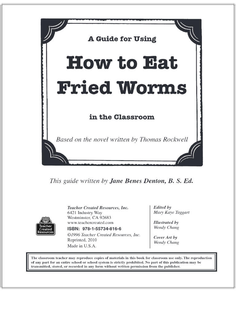 How To Eat Fried Worms - Worksheet | PDF
