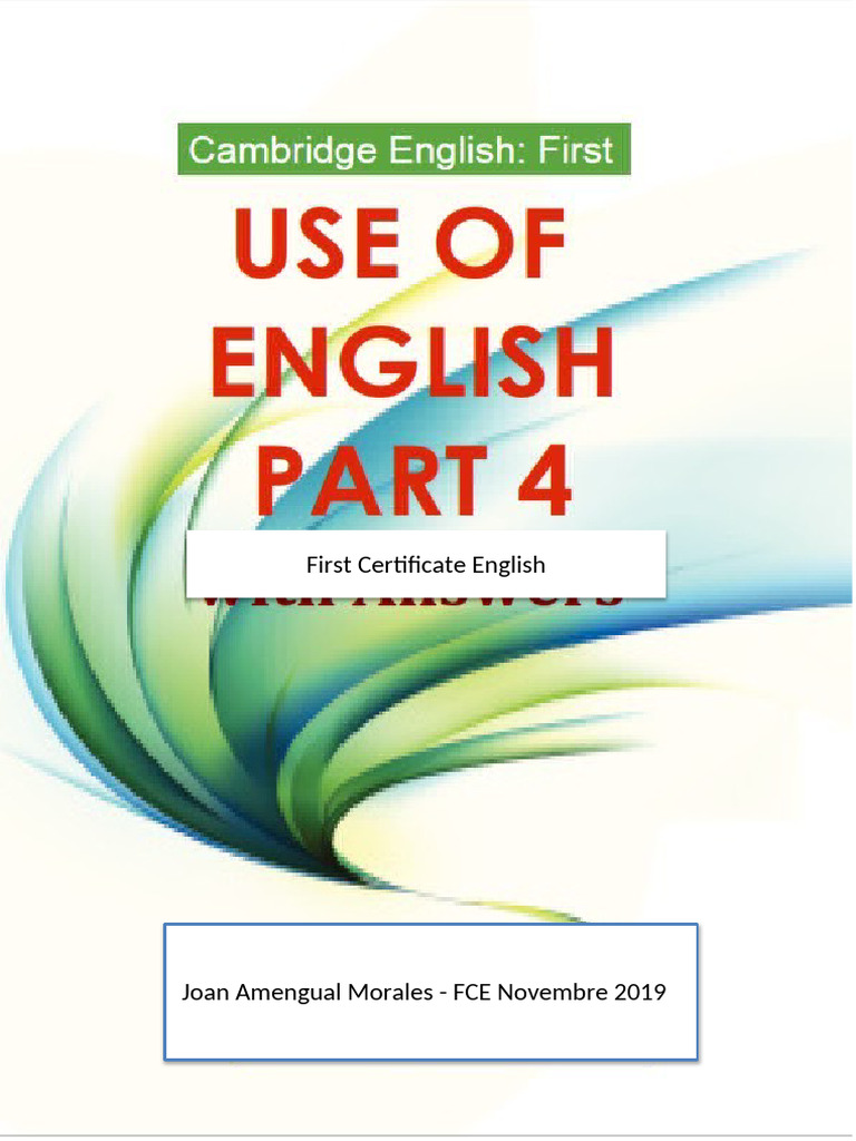 FCE Part 4 EXERCISES - Nov19 | PDF | Student Assessment And Evaluation ...