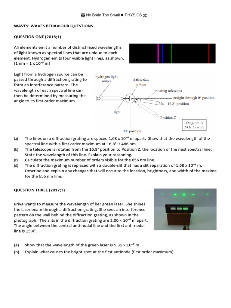 Waves Behavior and Diffraction Questions | PDF | Diffraction | Light