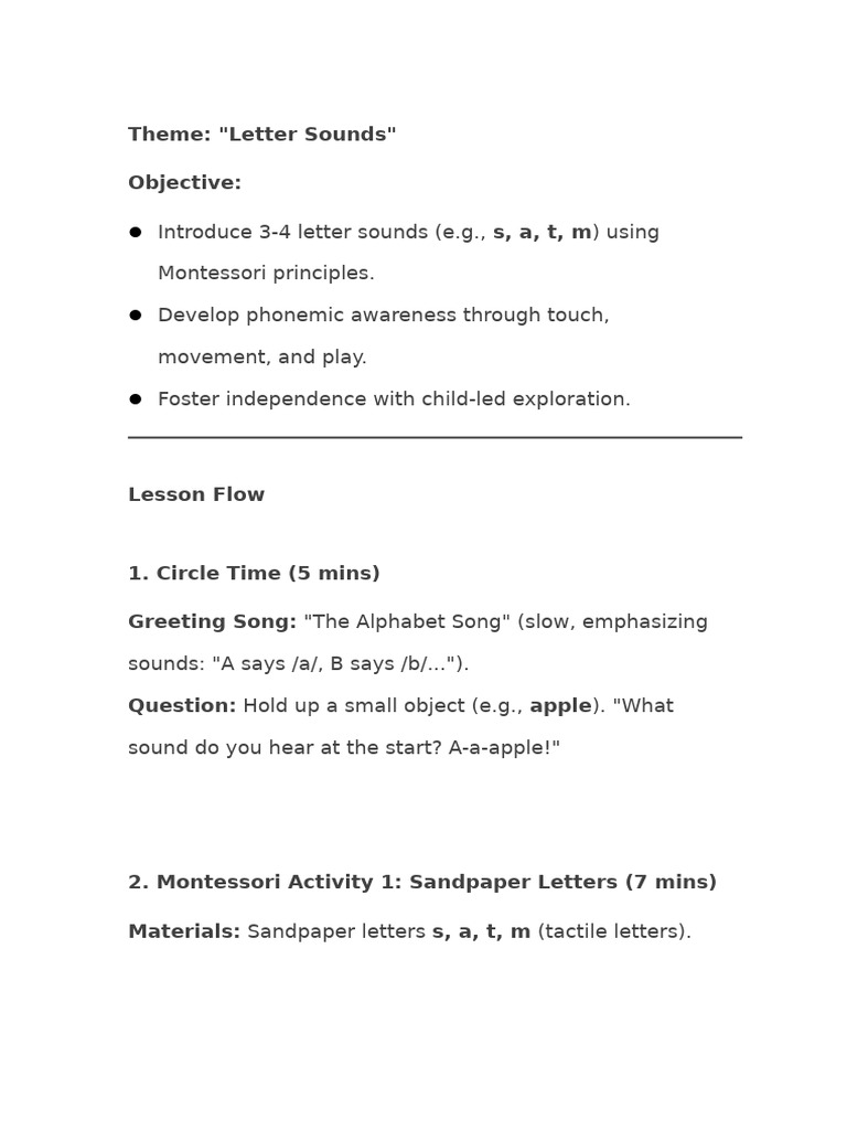 Montessori Letter Sounds Activities | PDF