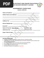 Assignment Cover Sheet | PDF