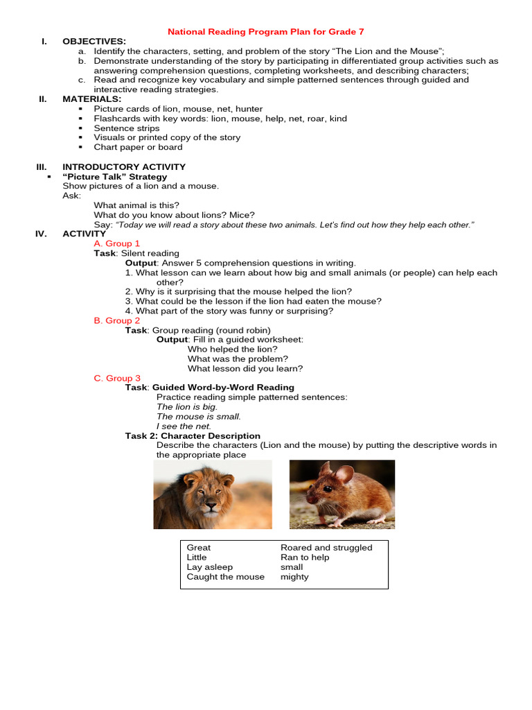 Grade 7 National Reading Program Plan | PDF | Adverb | Verb