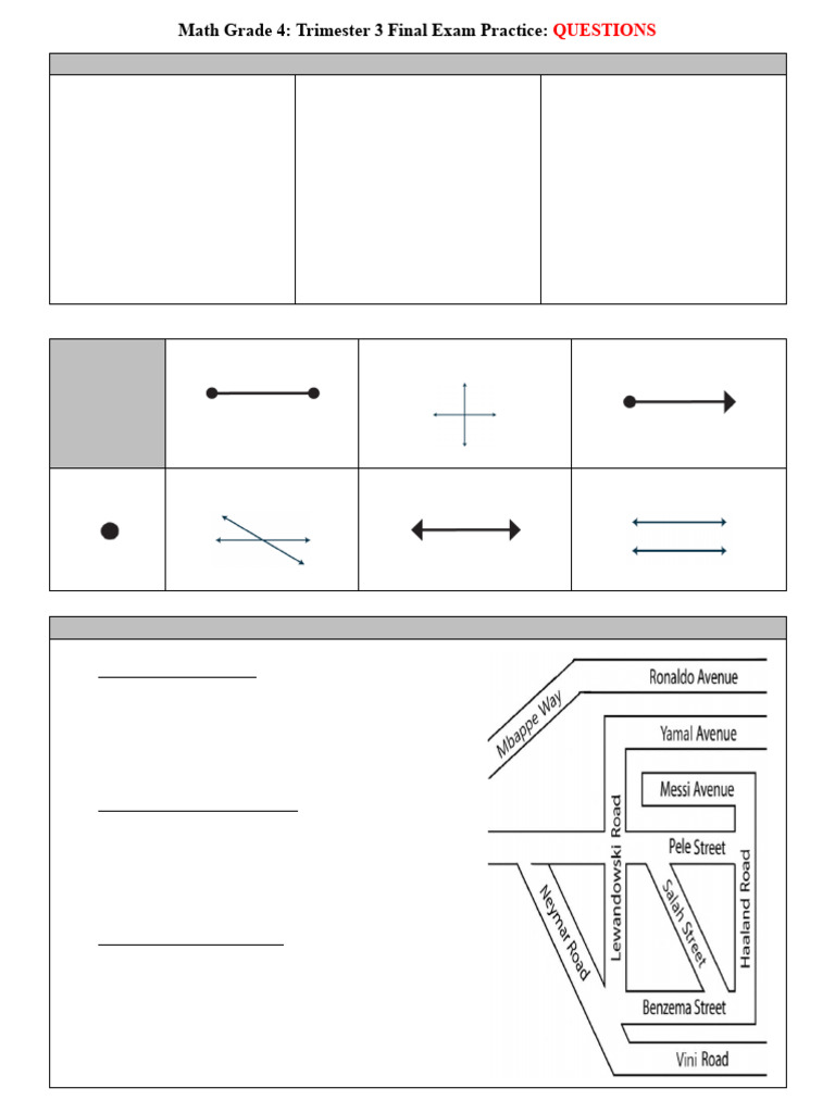 Math G4 T3 Final Exam Practice QUESTIONS | PDF | Educational Stages ...