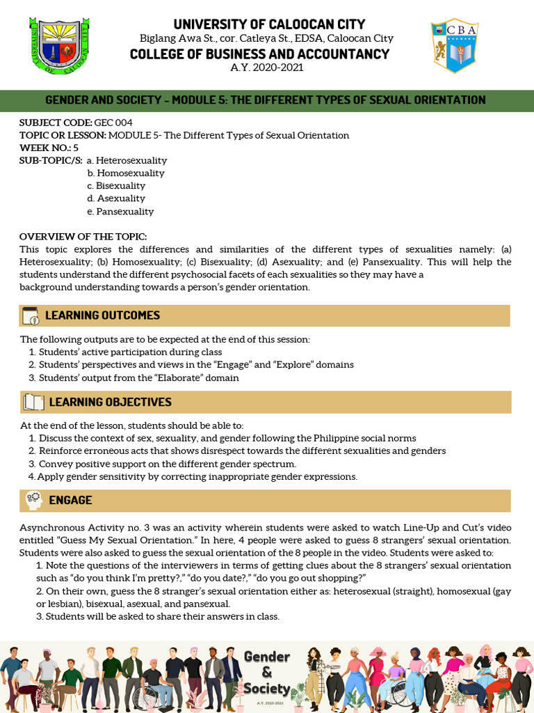 CBA Module 5 - Different Types of Sexual Orientation | PDF ...