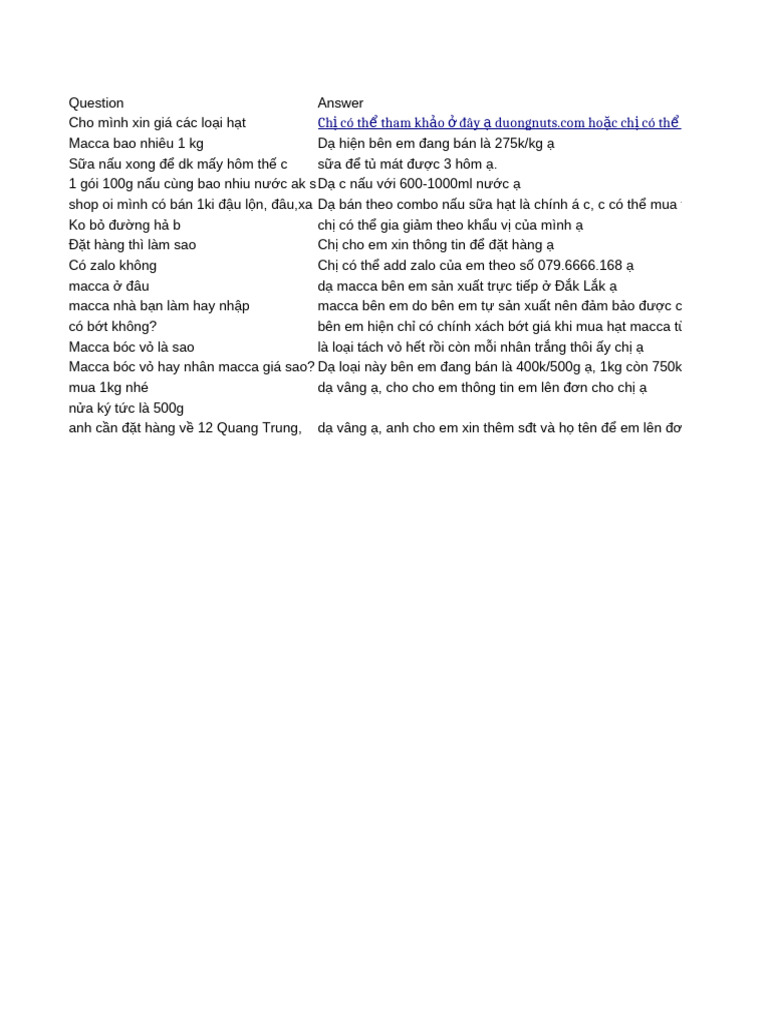 Thong Tin CSKH | PDF
