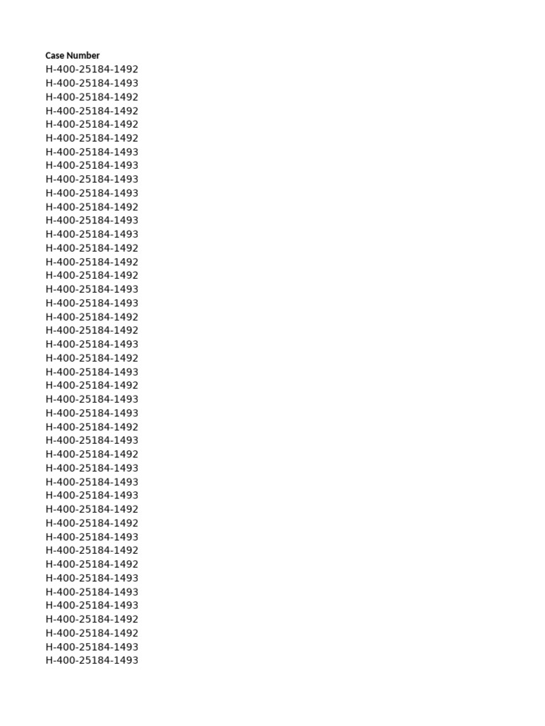 Case Number List Overview | PDF
