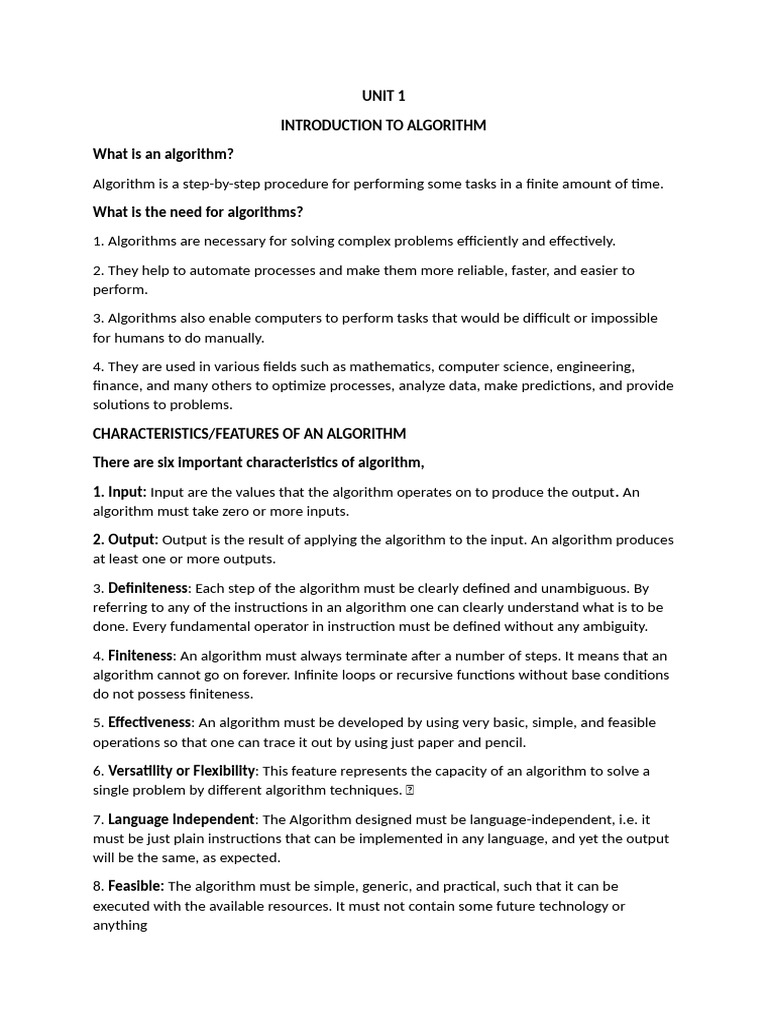 Unit 1 | PDF | Algorithms | Time Complexity