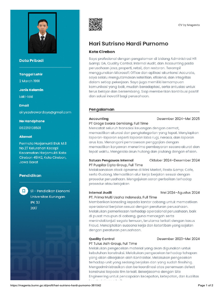 CV Hari Sutrisno Hardi Purnomo - PDF 20250616 115839 0000 | PDF