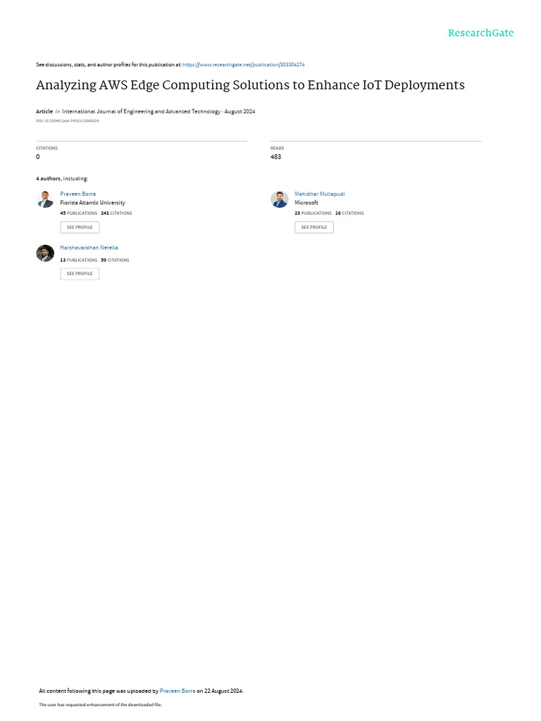 Analyzing AWS Edge Computing Solutions To Enhance IoT Deployments | PDF | Internet Of Things ...