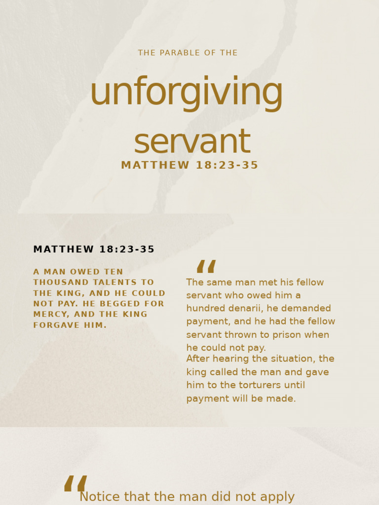 Lessons from the Unforgiving Servant | PDF | Forgiveness | Religious ...