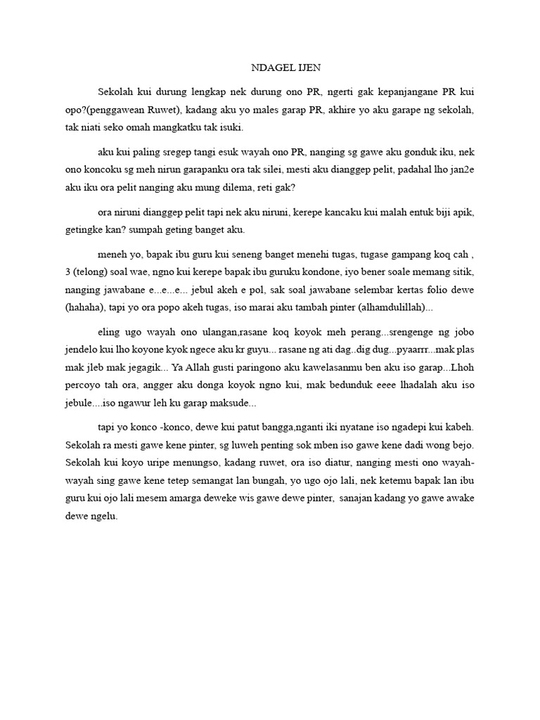 Naskah Dhagel Ijen - Putra | PDF