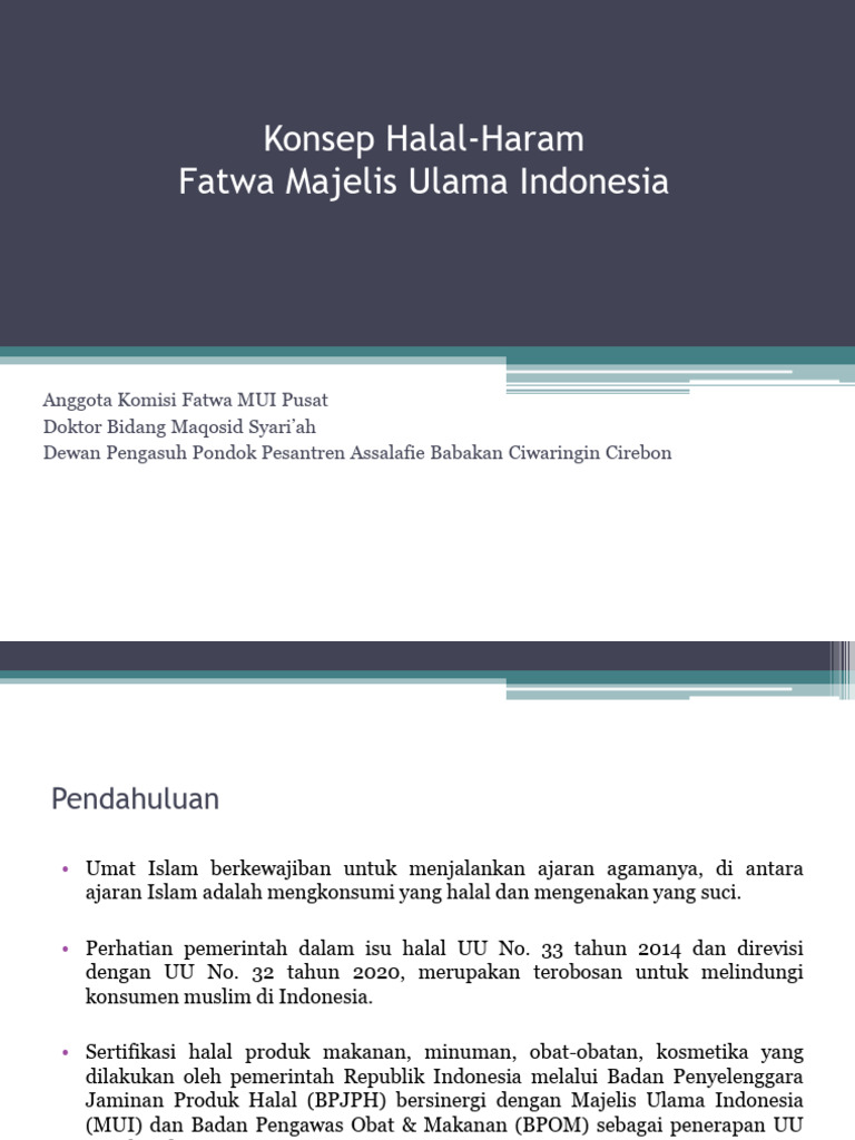 Konsep Halal-Haram dalam Islam | PDF