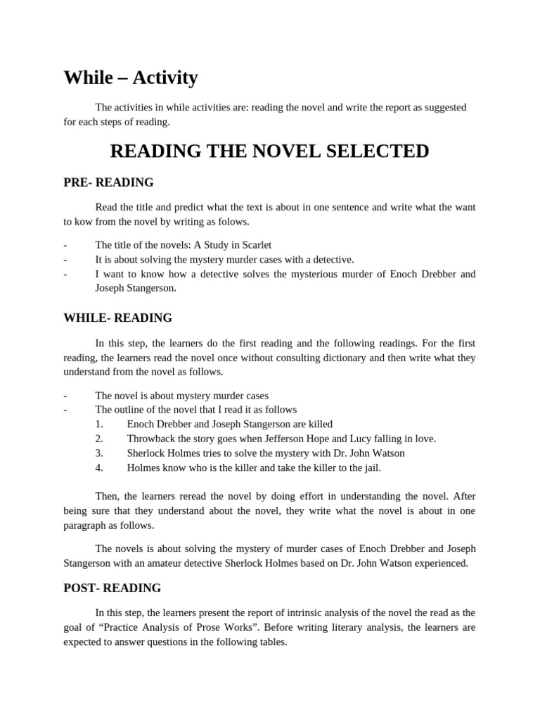 Prose - The Analysis of Elements of Story | PDF | A Study In Scarlet ...