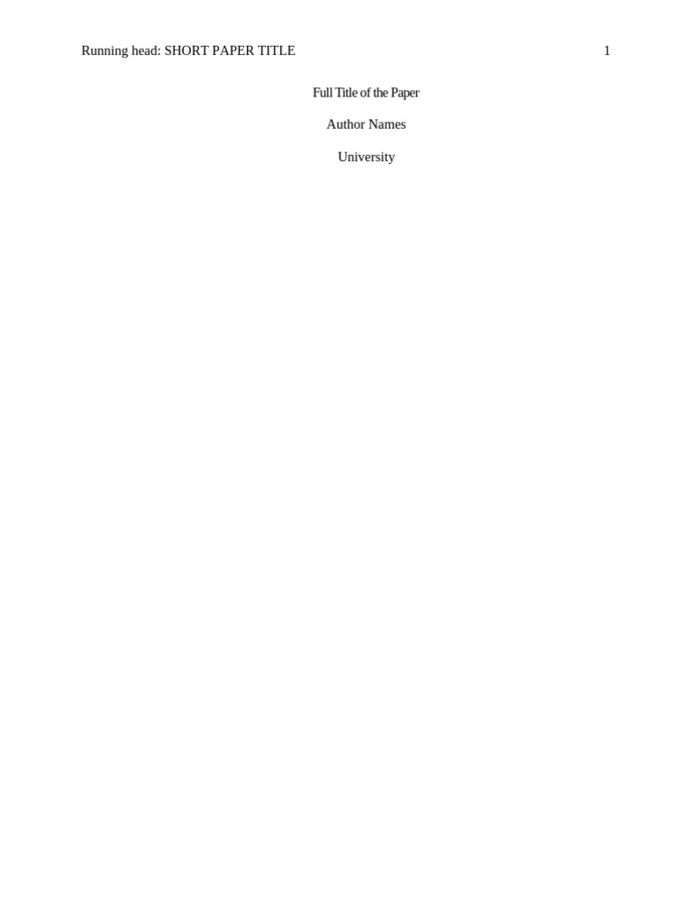 APA Format Template for Research Papers | PDF | Abstract (Summary ...