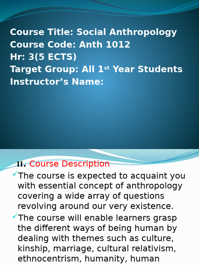 Anthropology Unit 1 | PDF | Anthropology | Social Sciences