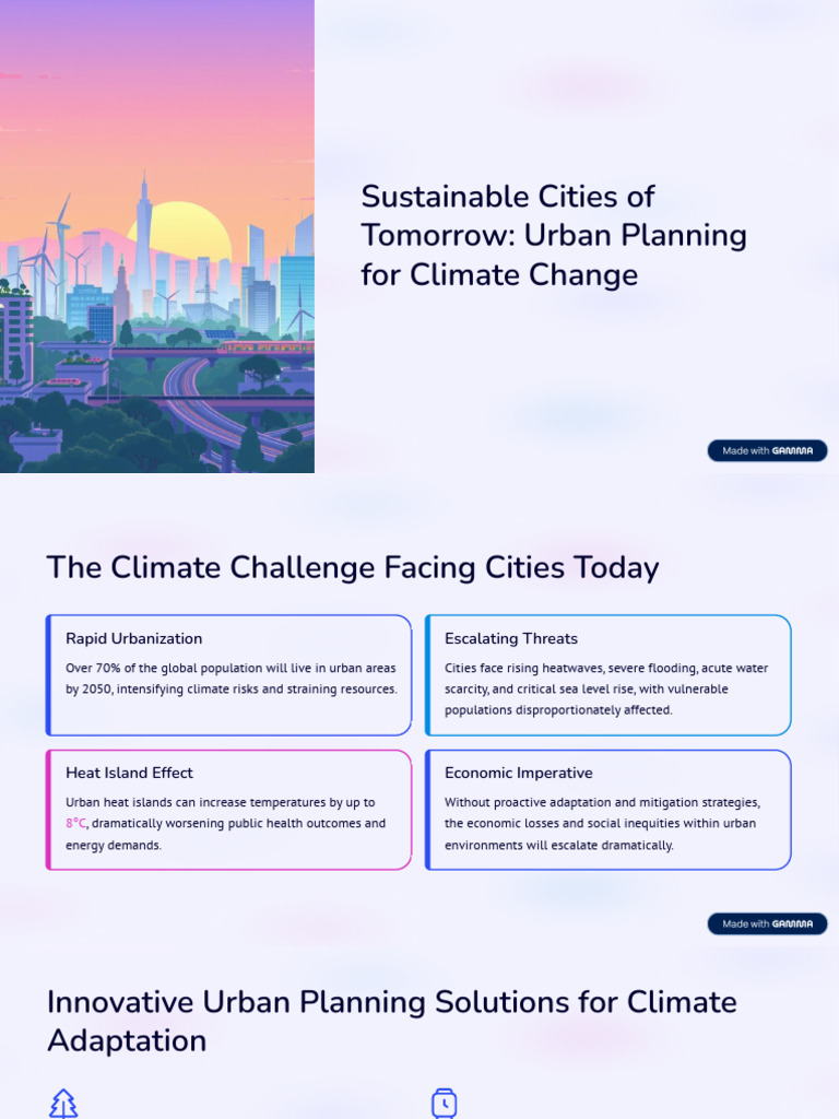 Sustainable Cities of Tomorrow Urban Planning For Climate Change | PDF ...
