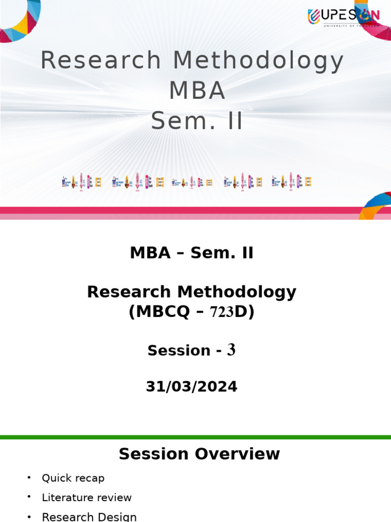 MBA Research Methodology Overview | PDF | Sampling (Statistics ...