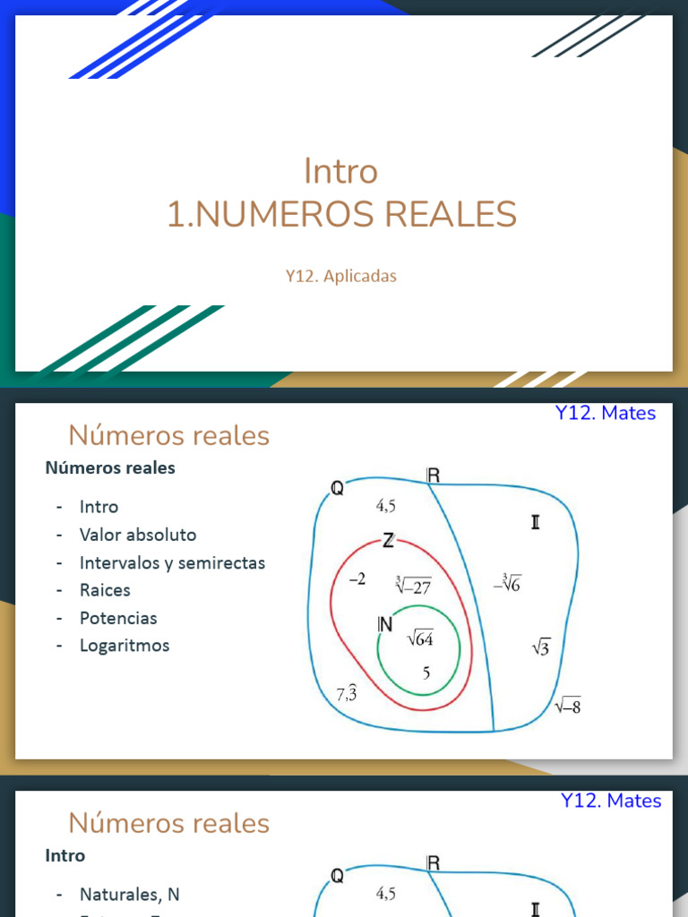 Números Reales. Aplicadas. Teacher | PDF | Número Real | Raíz cuadrada