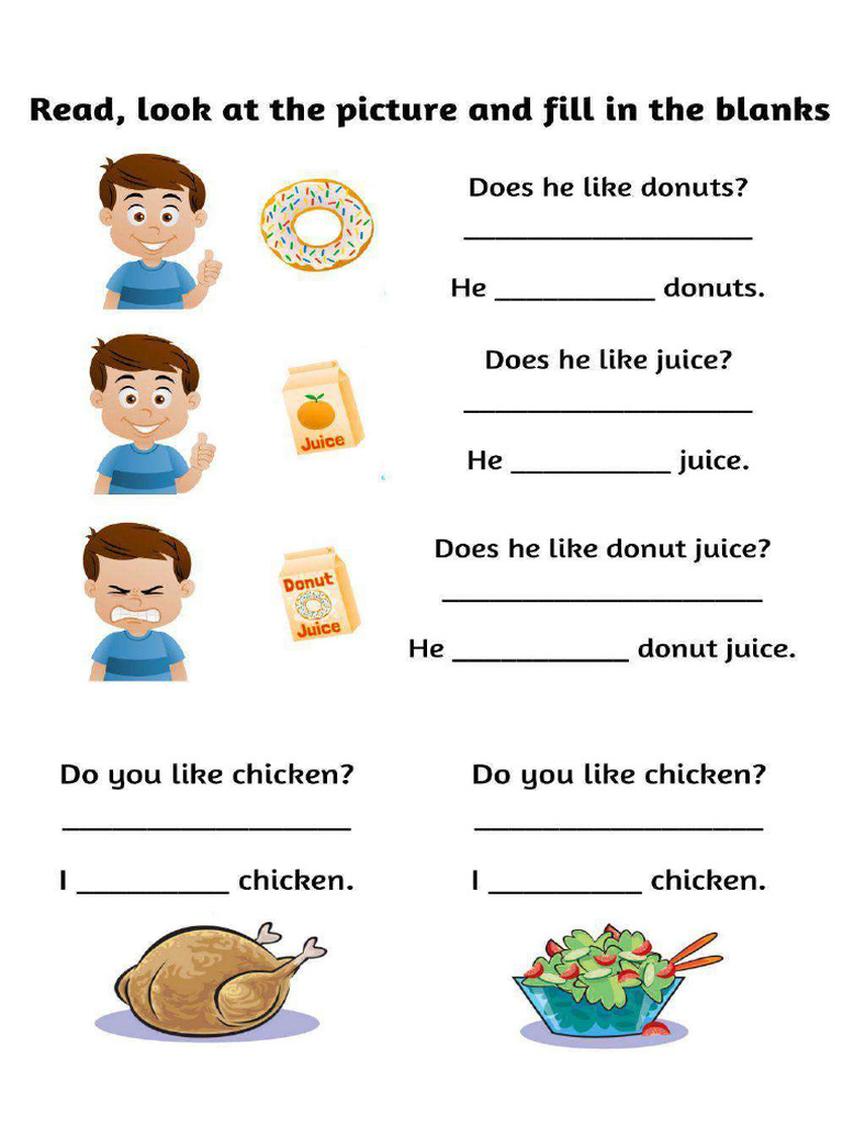 Read, Look at The Picture and Fill in The Blanks | PDF