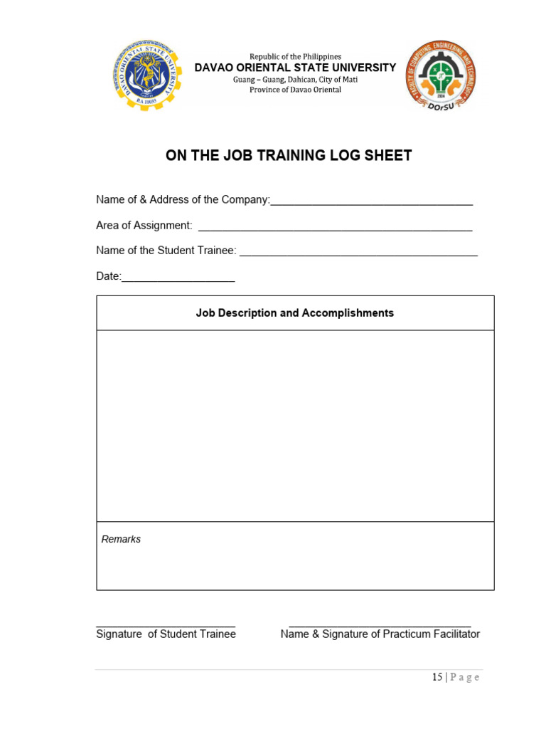 Ojt Log Sheet | PDF