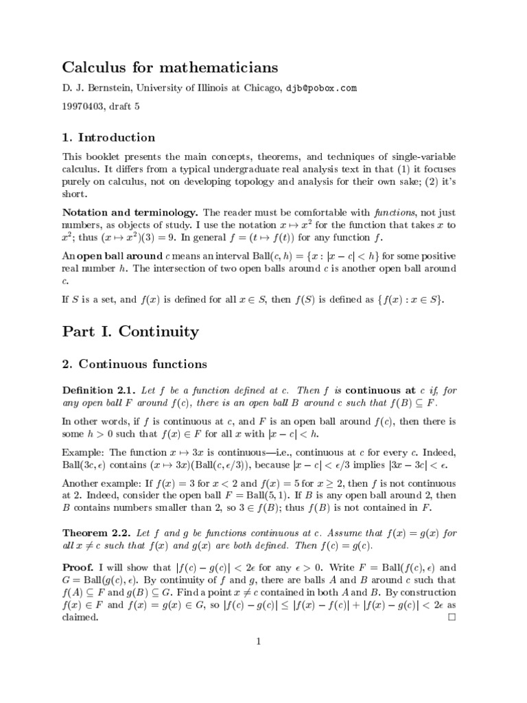 Bernstein Calculus For Mathematicians | PDF | Teaching Mathematics