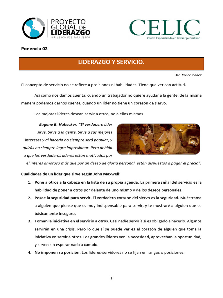 Ponencia 02 Liderazgo y Servicio. Participante | PDF | Liderazgo | Amor