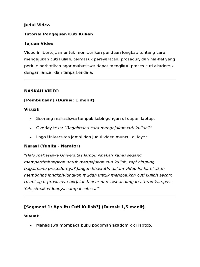 Rancangan Naskah Dan Storyboard Kel 4 | PDF