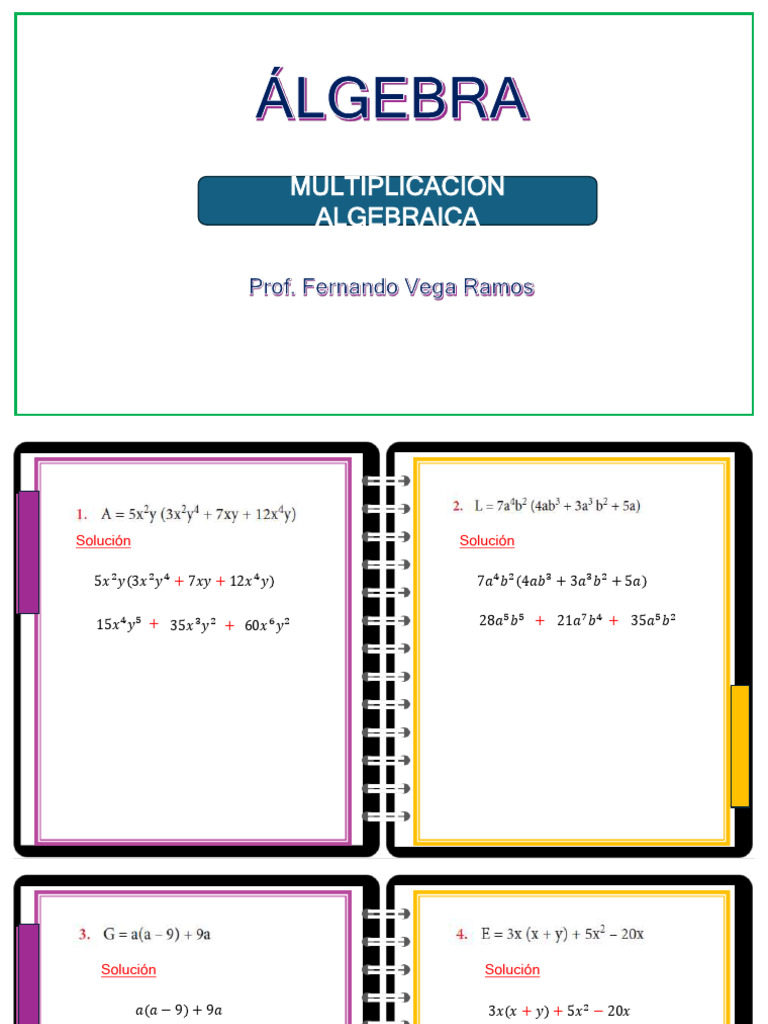 Multiplicación Algebraica: Ejercicios y Soluciones | PDF