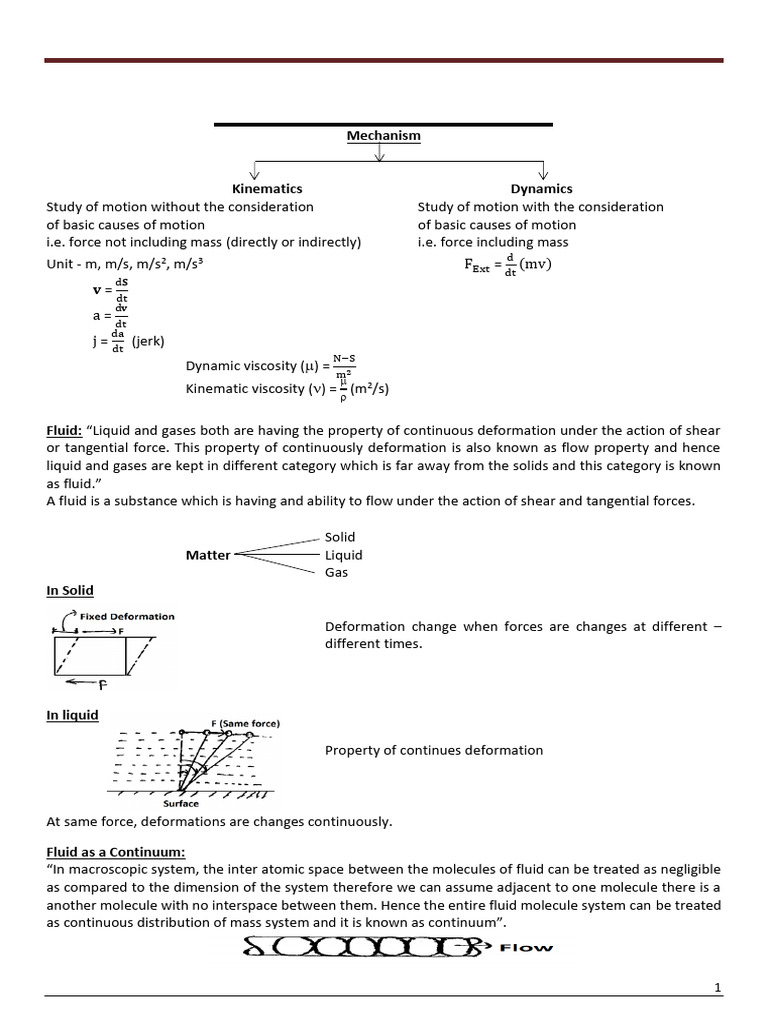 Fluid Mechanics: Properties and Viscosity | PDF | Pressure | Fluid Dynamics