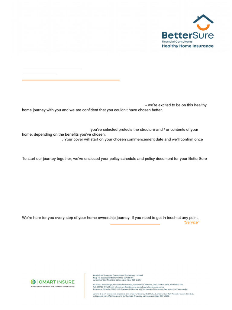 BetterSure Home Insurance Details | PDF | Insurance | Home Insurance
