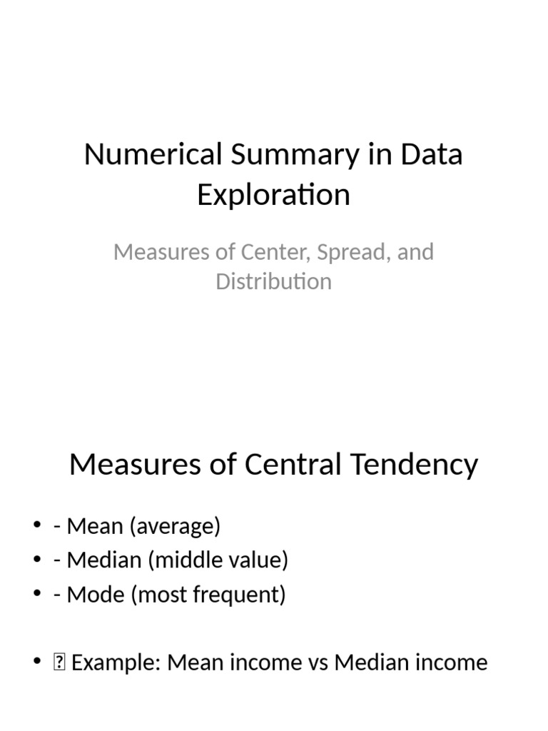 Numerical Summary Data Exploration With Graphs | PDF