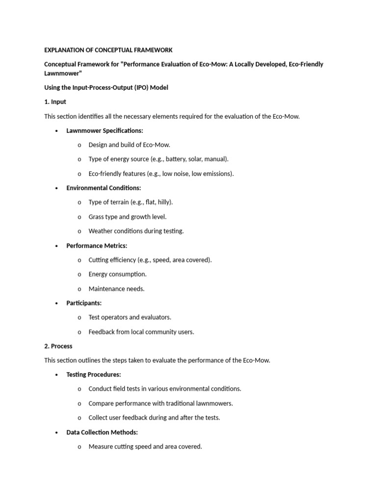 Explanation of Conceptual Framework | PDF | Efficient Energy Use ...